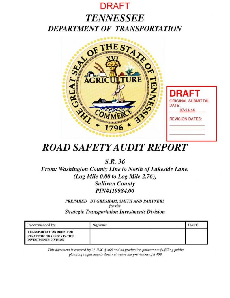 Road Safety Audit Reports (RSAR) – Kingsport, TN